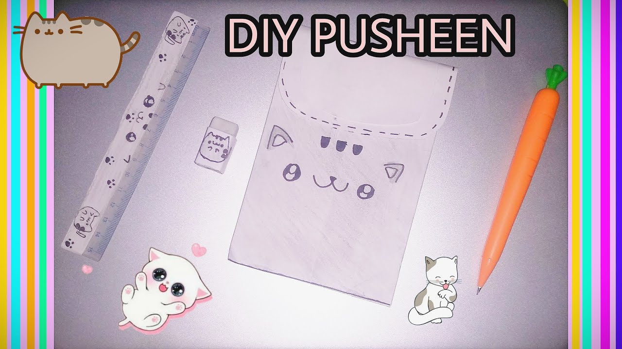 DIY PUSHEEN School Supplies , serba pusheen. - YouTube