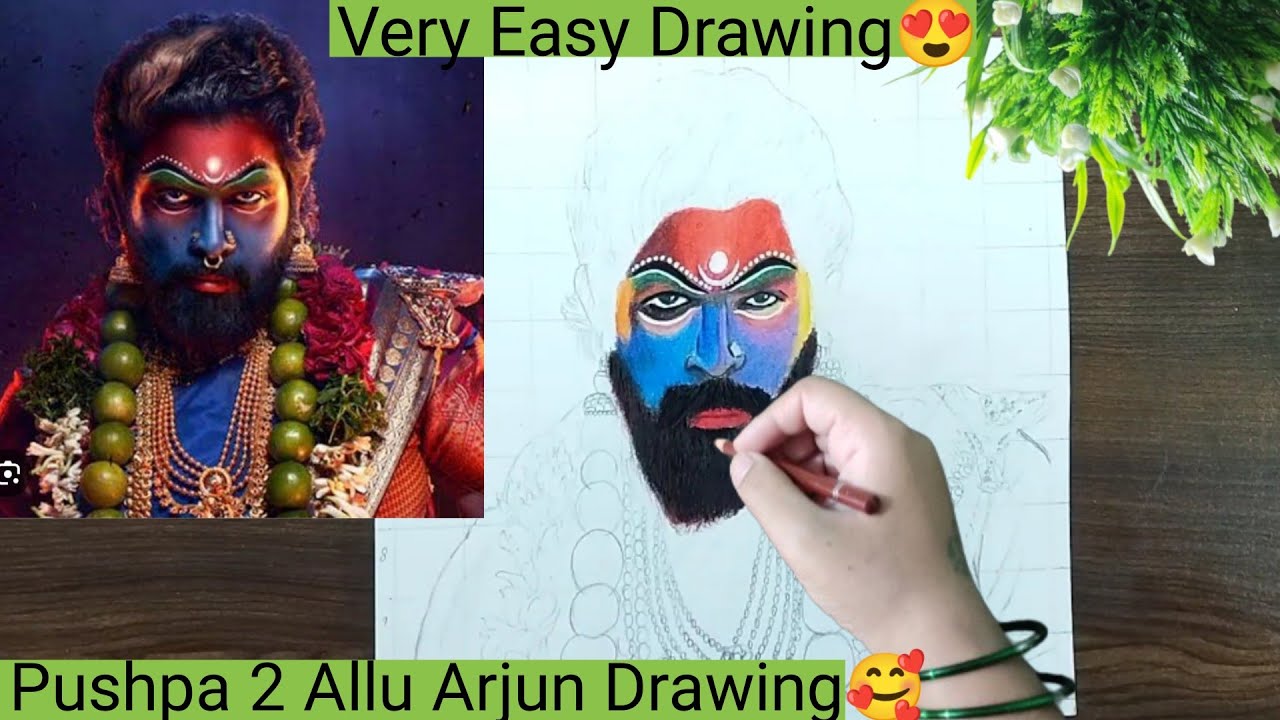 Pushpa Drawing|Allu Arjun Drawing|Pushpa Allu Arjun Drawing|Very Easy ...