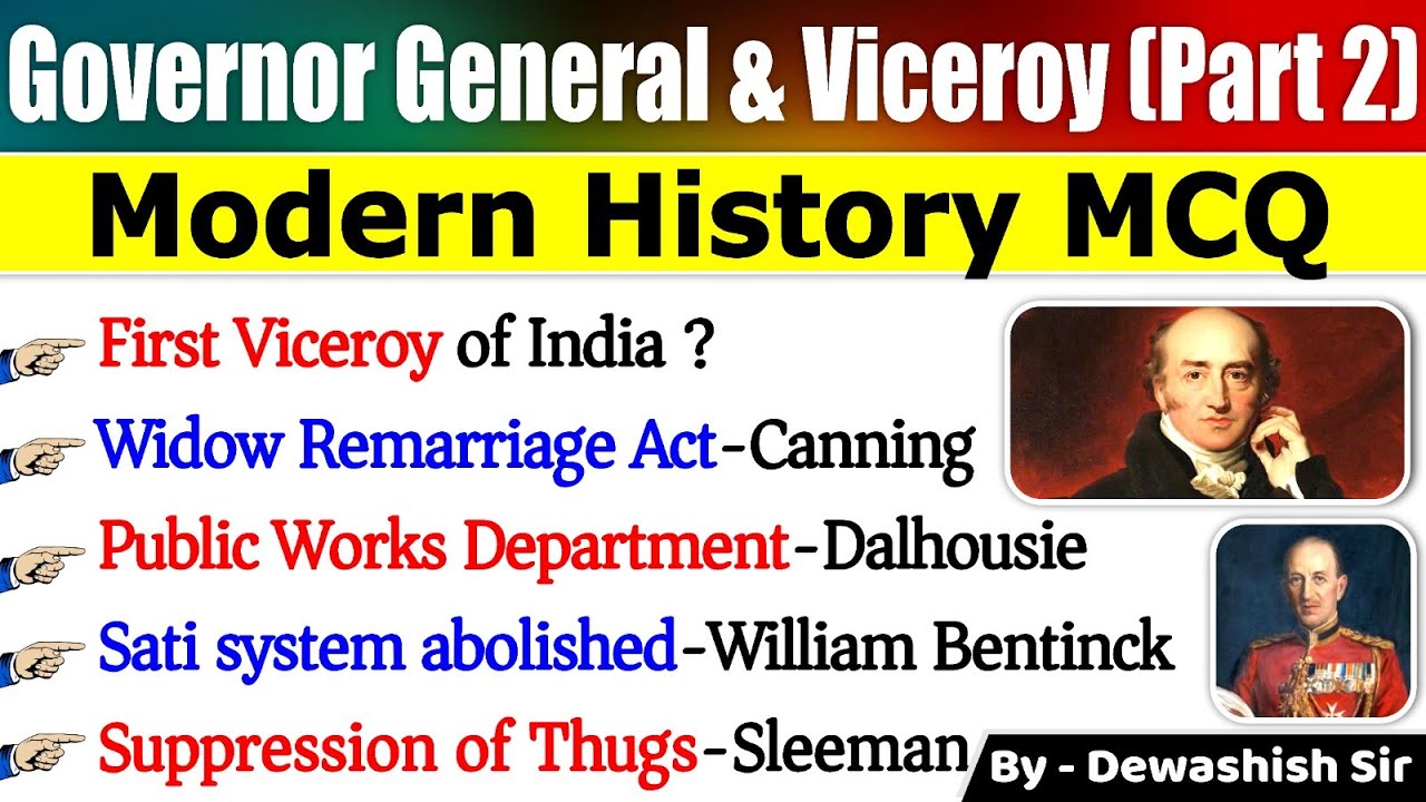 Governor General Of India | Viceroy | Part 2 | Important Facts Governor General | Modern History ...