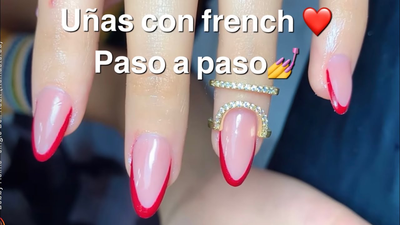 Uñas con french rojo💅🥰 (pasó a paso) like y comenta si tienes alguna ...