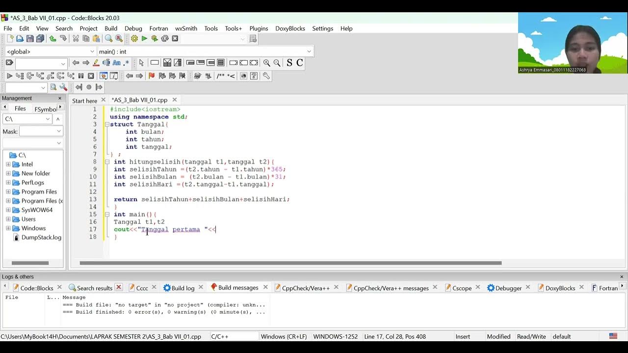 Program menghitung selisih dari 2 inputan tanggal - YouTube
