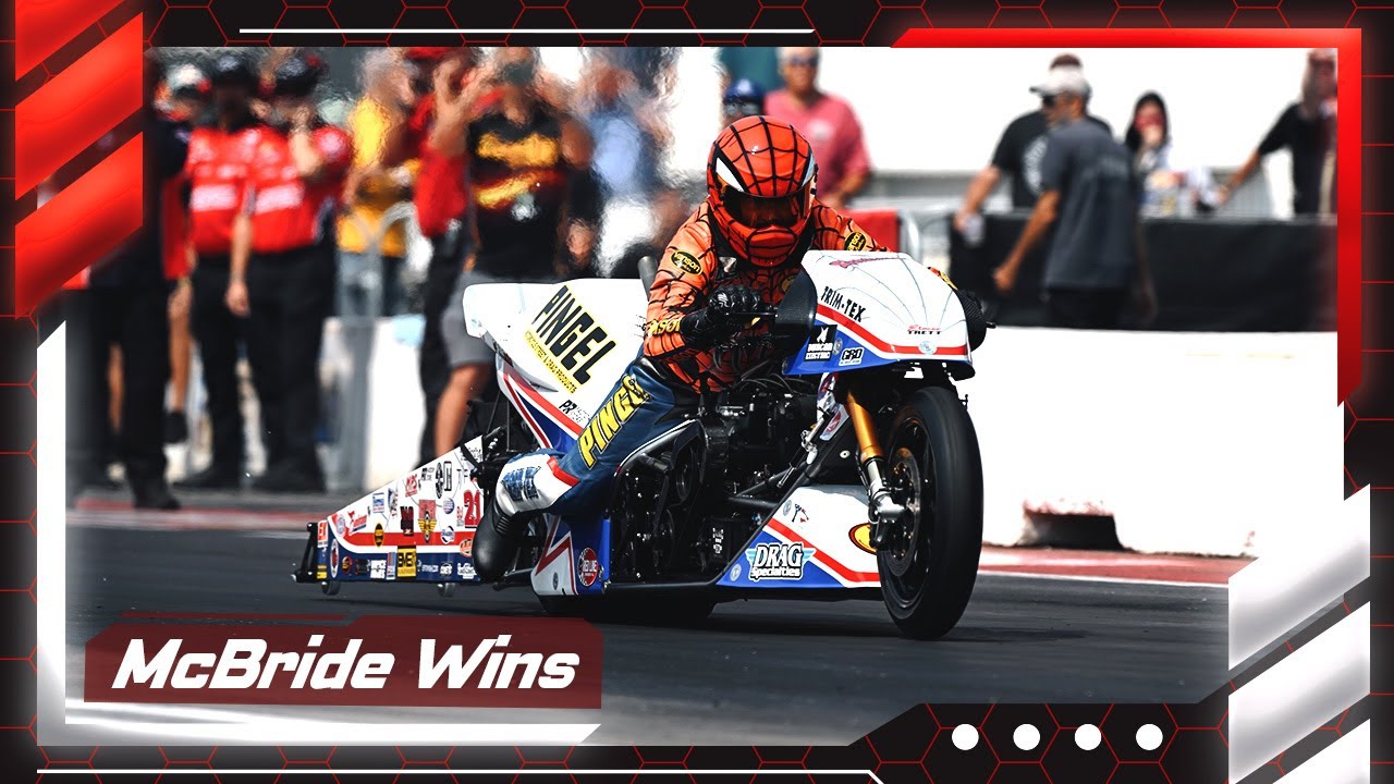 Larry "Spiderman" McBride wins Top Fuel Motorcycle at the Lucas Oil ...
