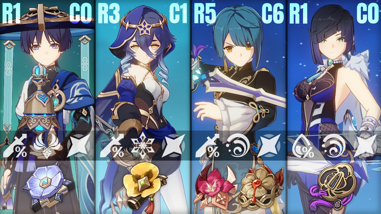 Angy Snowflake | Abyss 12-1-1 | Wanderer Layla Xingqiu Yelan | Scara ...