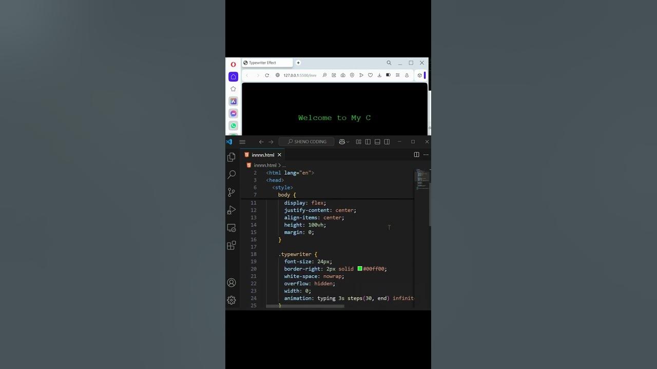 Only HTML + CSS? 😲 See This Cool Typewriter Effect! #htmlcss #shorts # ...