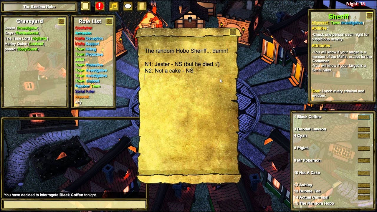 Sparten's Solo Town of Salem Ep. 2 The Random Hobo Sheriff - YouTube