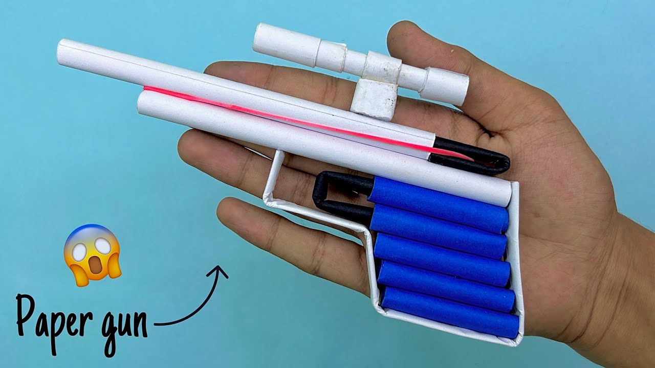 How to make paper gun easy and fast that shoots paper bullets | diy gun ...
