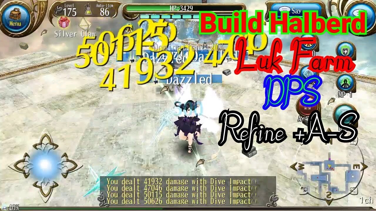 [Toram Online] Build Halberd farm+refine+dps Level 175 - YouTube