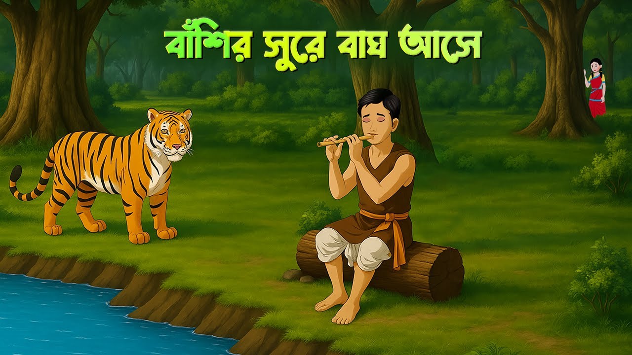 বাঁশির সুরে বাঘ আসে | Bengali Moral Stories Cartoon | Fairy Tales in Bangla | Wahid Creation ...