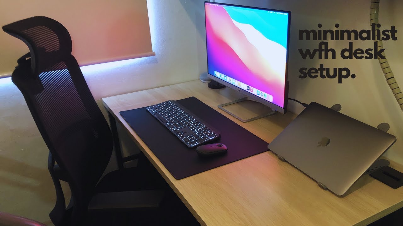 Small Space Work From Home Desk Setup | Minimalist - YouTube