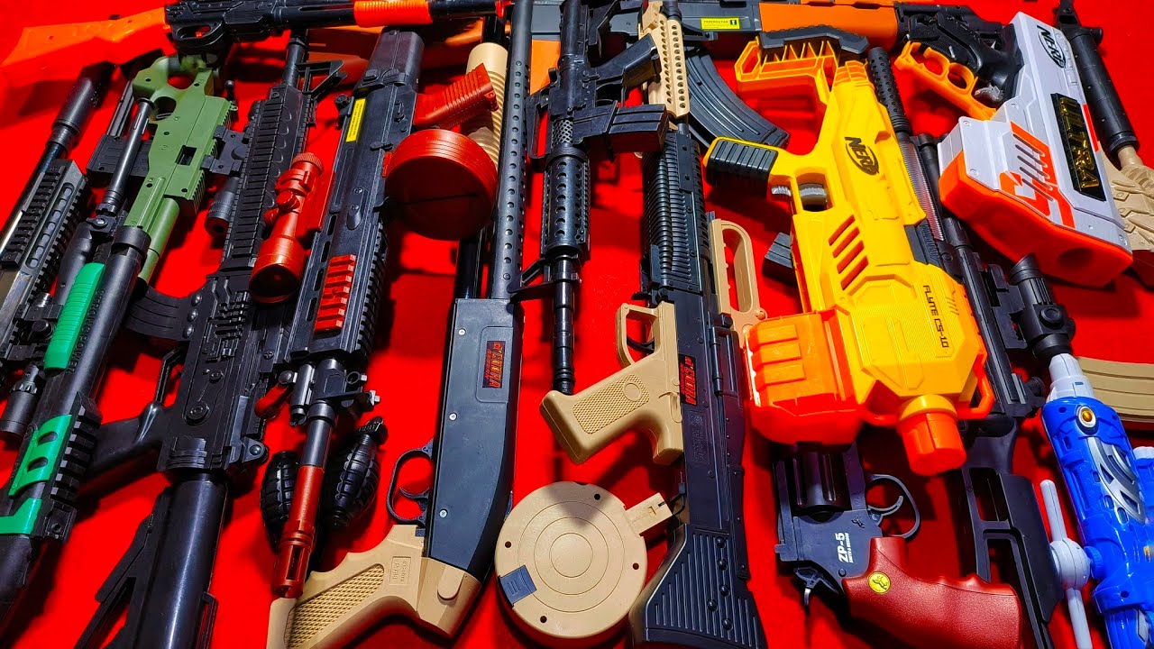 Collecting Sniper Rifles And Nerf Ultra 5 Awm Sniper Granate Shot Gun ...
