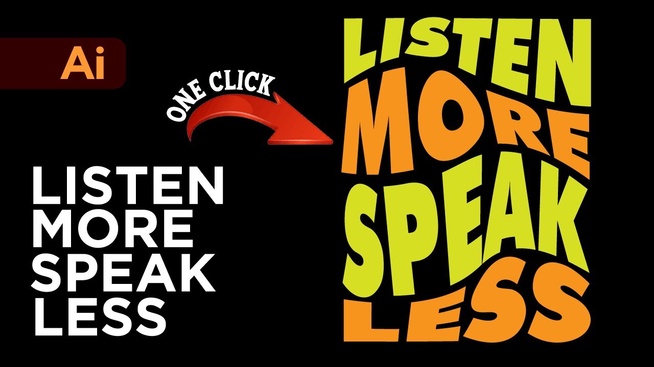 Typography illustrator text effect in one click | adobe illustrator ...