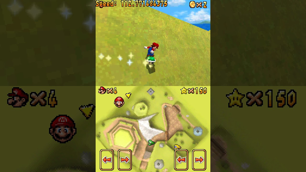 SM64DS - Horizontal Pause Clip Using a Shell - YouTube