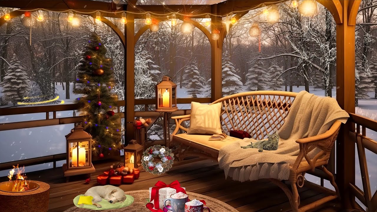 Cozy Christmas Ambience - Relaxing Fire Sounds & Classic Music for ...