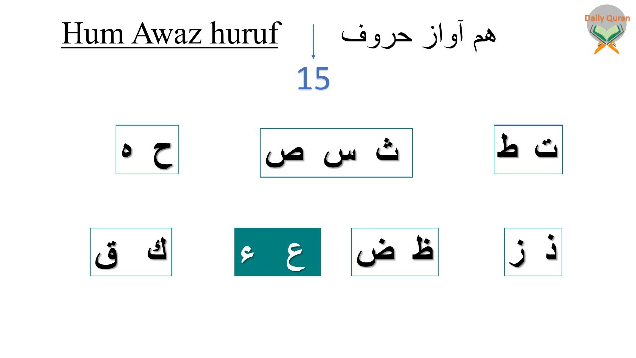 12 - Learn Quran/ tajweed Daily (Hum awaaz Huroof) lesson - 12 - YouTube