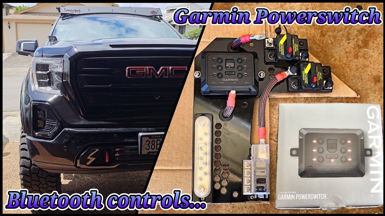 Custom mounted Garmin Powerswitch installed on the GMC AT4 - YouTube