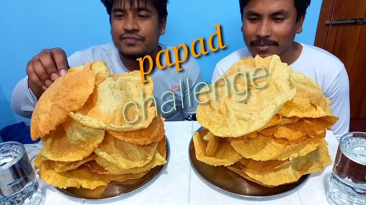 Fried papad eating challenge | Papad eating challenge | Papad eating ...
