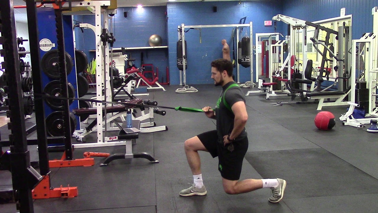 Split Squat - élastique épaule/Split Squat - elastic shoulder - YouTube