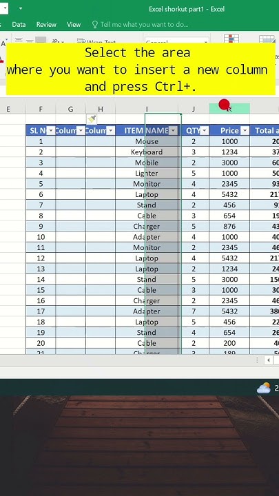 Excel Shortcut. How to Create or delete Row & Column by shortcut key # ...