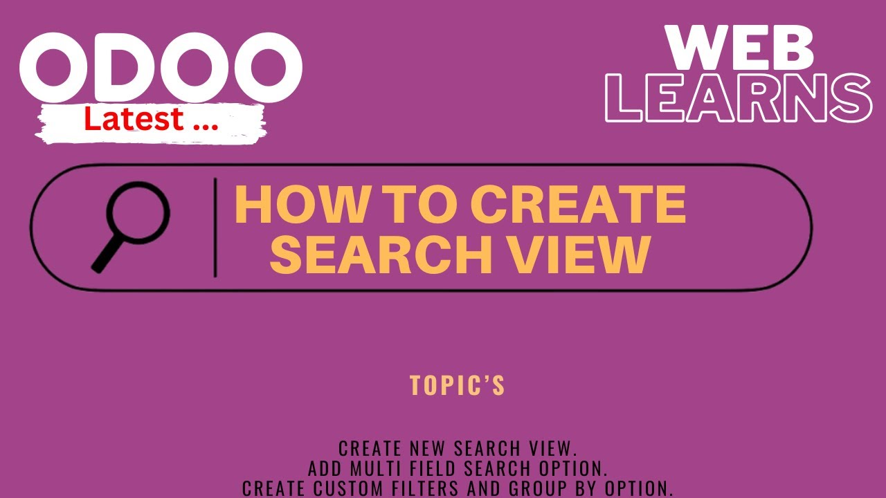How to Create a Search View in Odoo - YouTube
