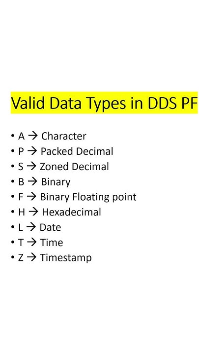 Valid Data Types In Dds Pf In Ibm I As400 Youtube