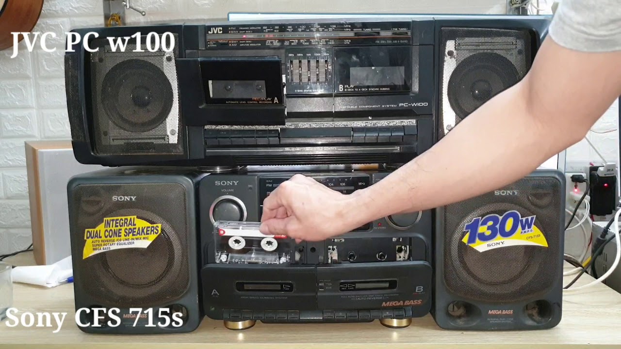 So sánh đài Cassette Sony 715s với cassette JVC PC W100 0336.102.888 ...