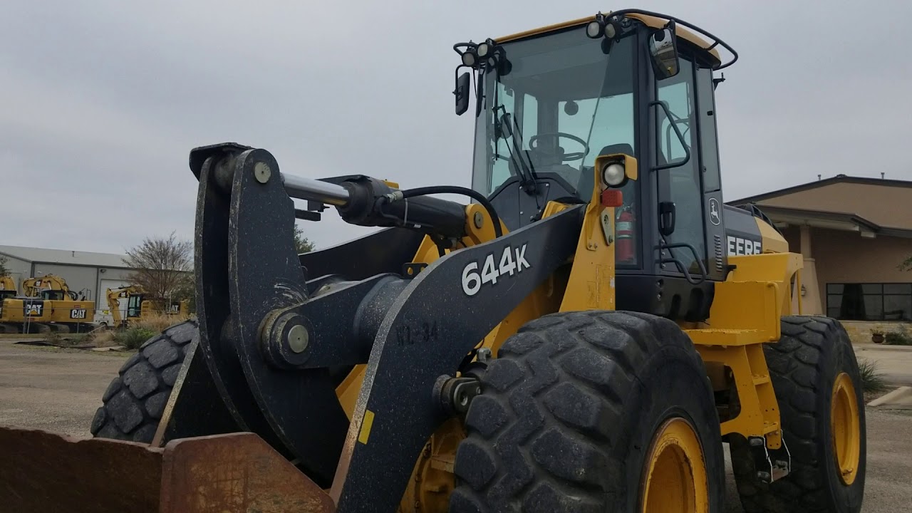 John Deere 644K Wheel Loader with forks and bucket - YouTube