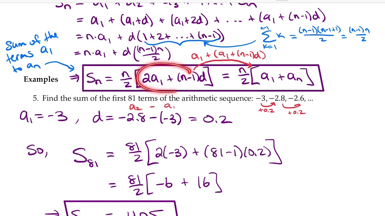 Math 107 - Section 13.2 — Arithmetic Sequences - Extra Examples - YouTube
