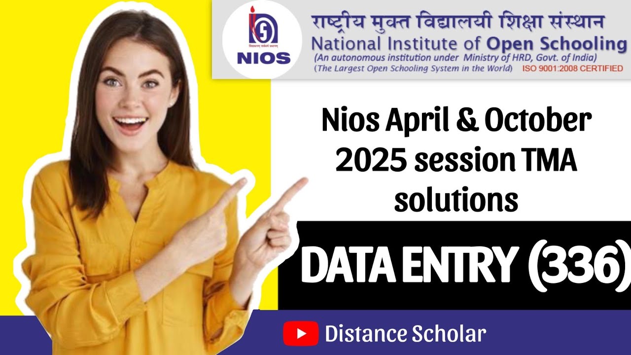Nios class- 12 Data Entry (336) TMA solution april 2025 II nios tma solution April/October 2025# ...