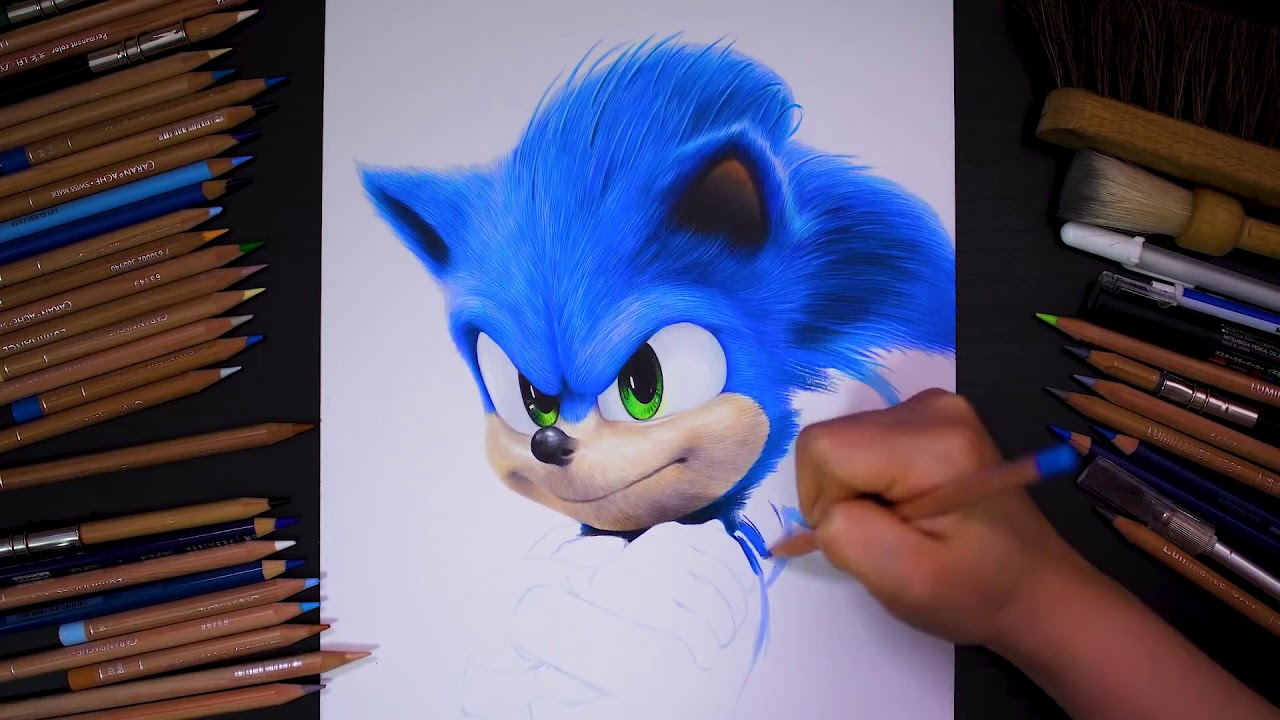 Drawing Sonic Sonic the Hedgehog Drawing Hands - YouTube