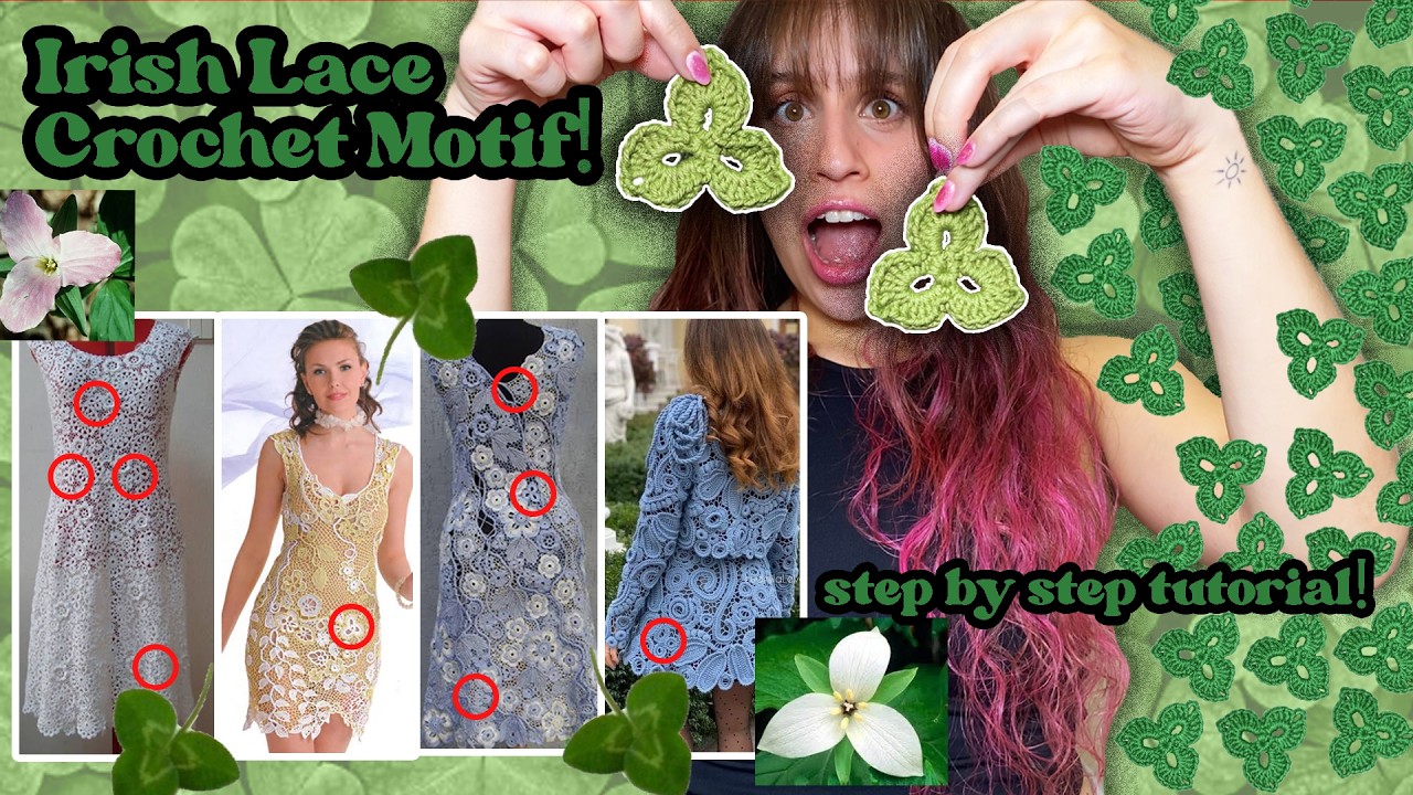 Crochet a shamrock /3 leaf clover /three petal flower :) Irish lace ...