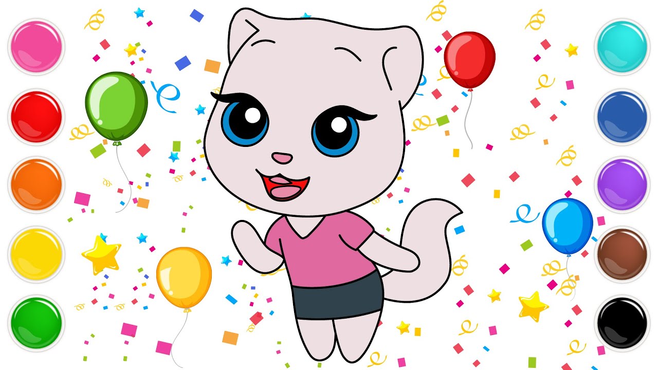 How To Draw talking Angela | Step By Step Talking Angela Draw ...