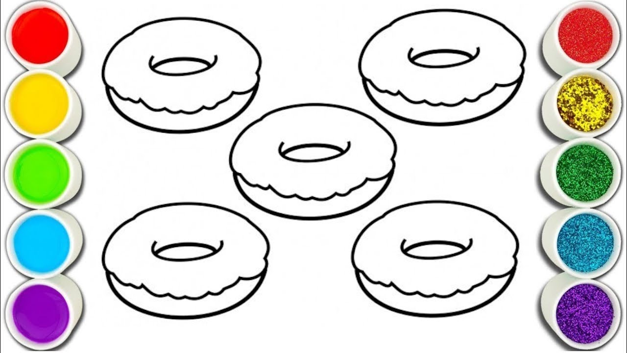 🍩 Five Donuts Delight: Fun Painting & Coloring Adventure for Kids and ...