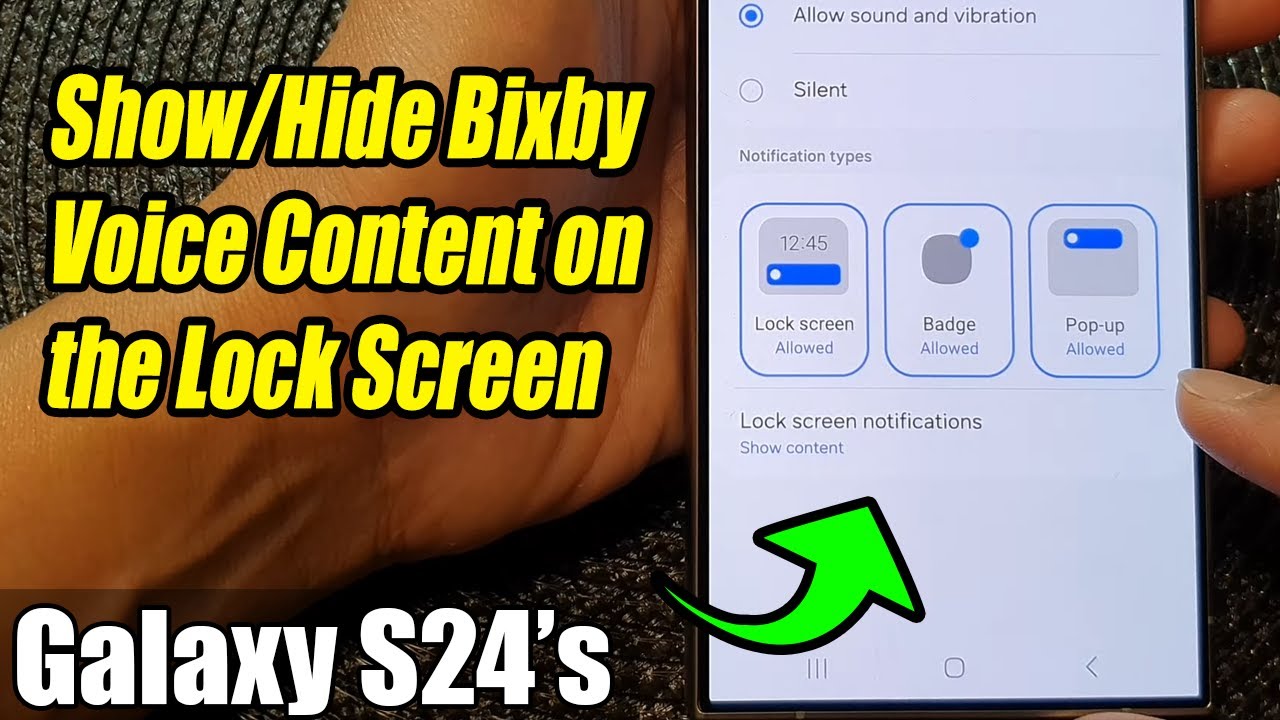 Galaxy S24/S24+/Ultra: How to Show/Hide Bixby Voice Content On the Lock Screen - YouTube