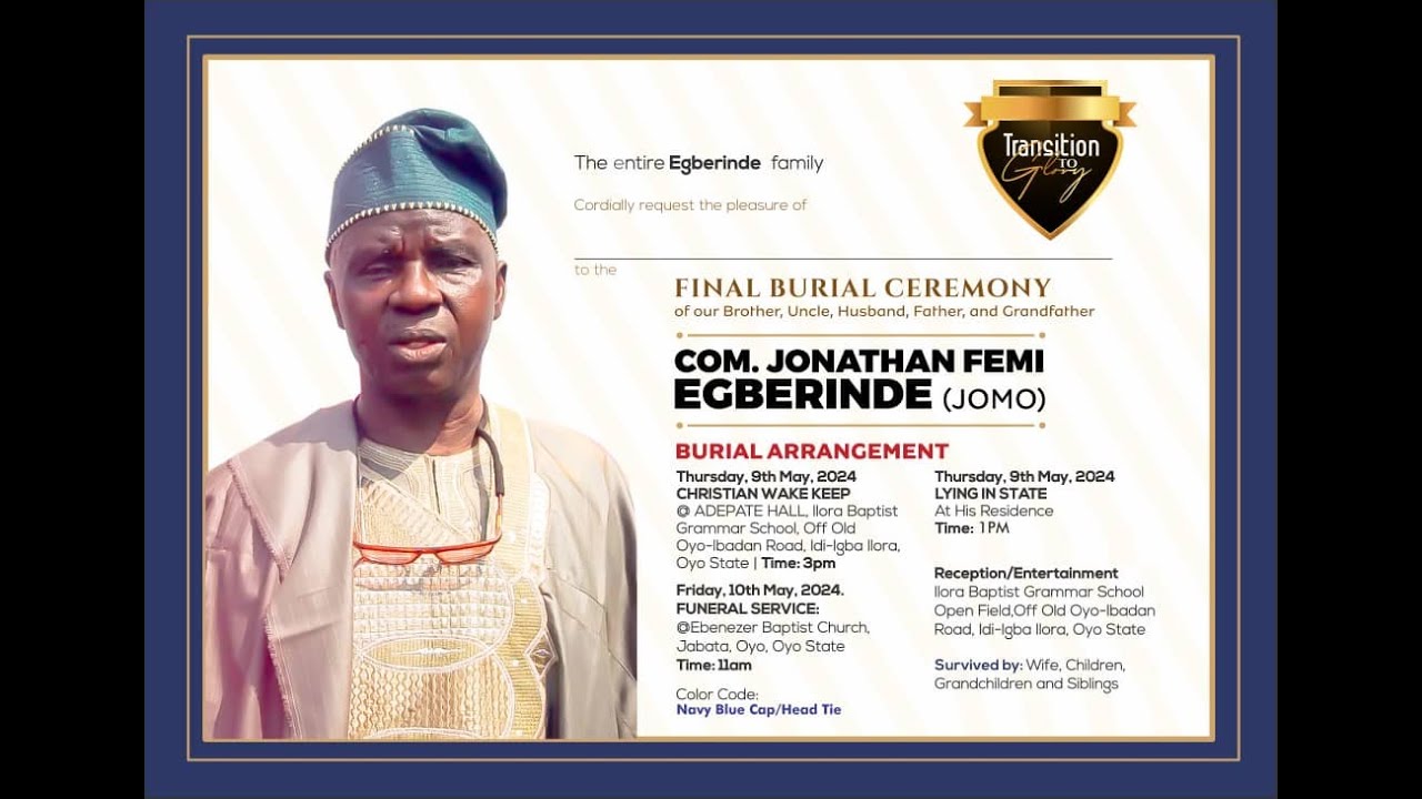 Reception for Com. Jonathan Femi Egberinde (JOMO) - YouTube