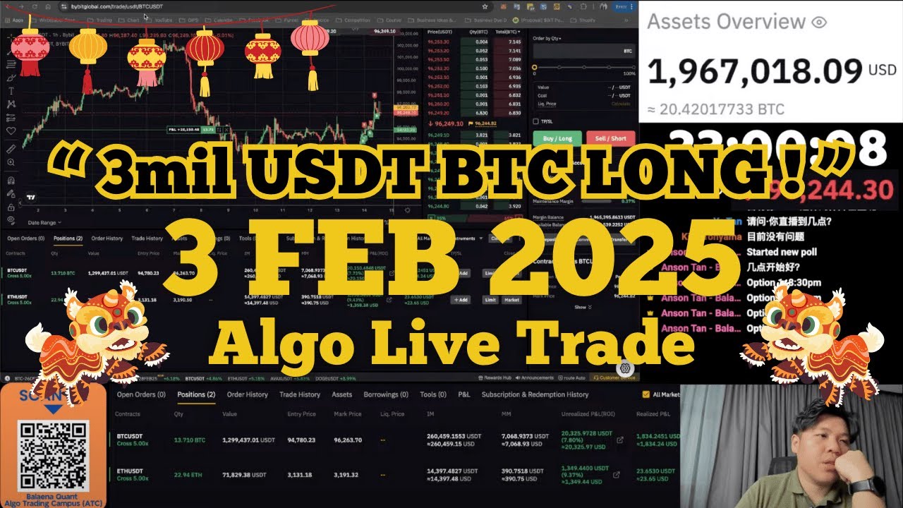 🔴 [LIVE] Bybit Copypro - Bitcoin Algo Trading Live Position (Balaena Quant) | 3/02/2025 - YouTube