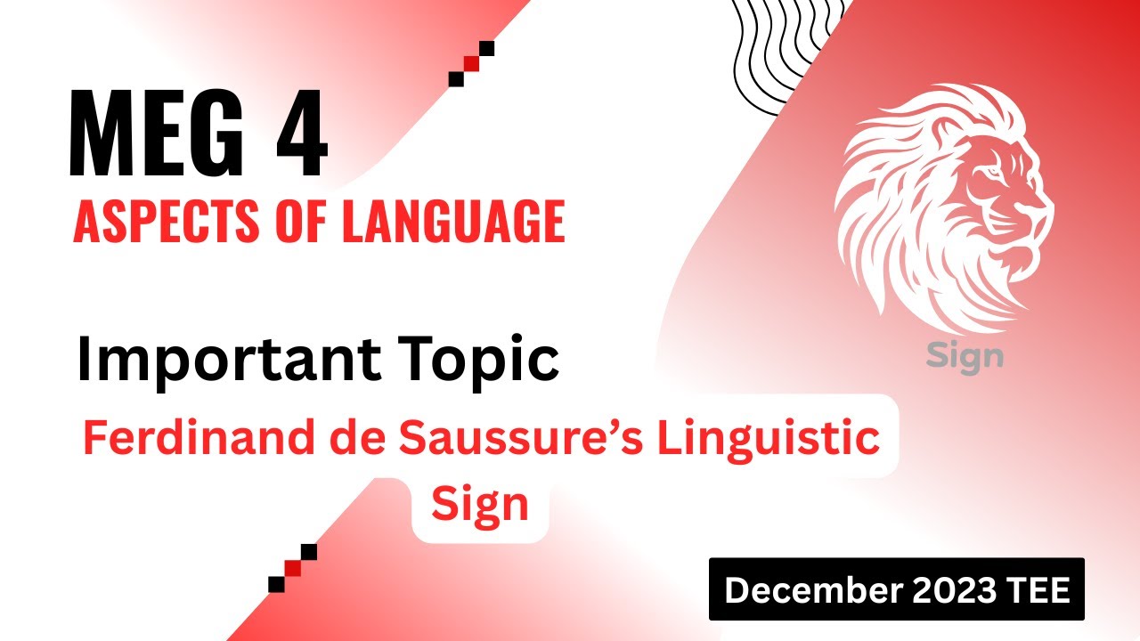 MEG 4 IMPORTANT TOPIC| SASSUR'S LINGUISTIC SIGN| - YouTube