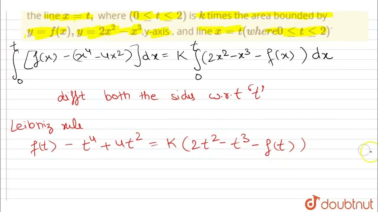 Find the continuous function f\nwhere (x^4-4x^2)lt=f(x)lt=(2x^2-x^3)\nsuch that the area bounded ...