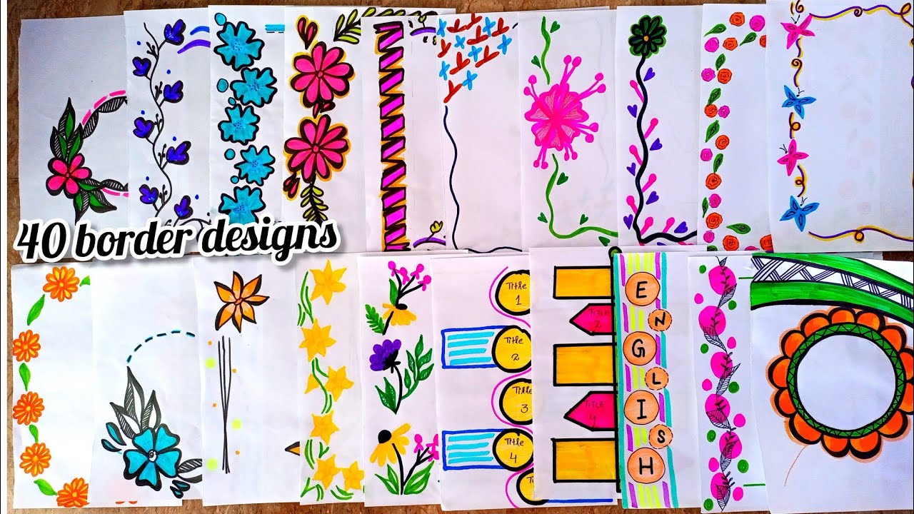 40 Beautiful Border Designs For Project | Notebook Front Page Designs ...