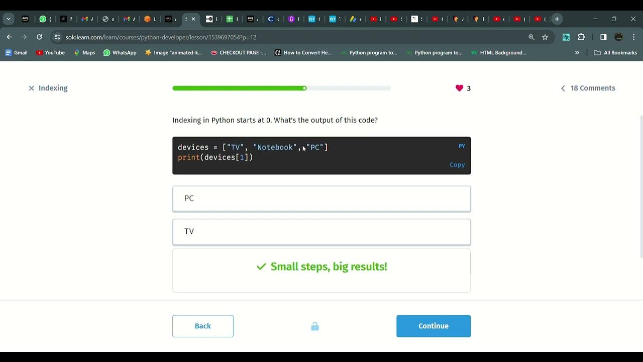 51 Indexing | Python Developer | Sololearn - YouTube