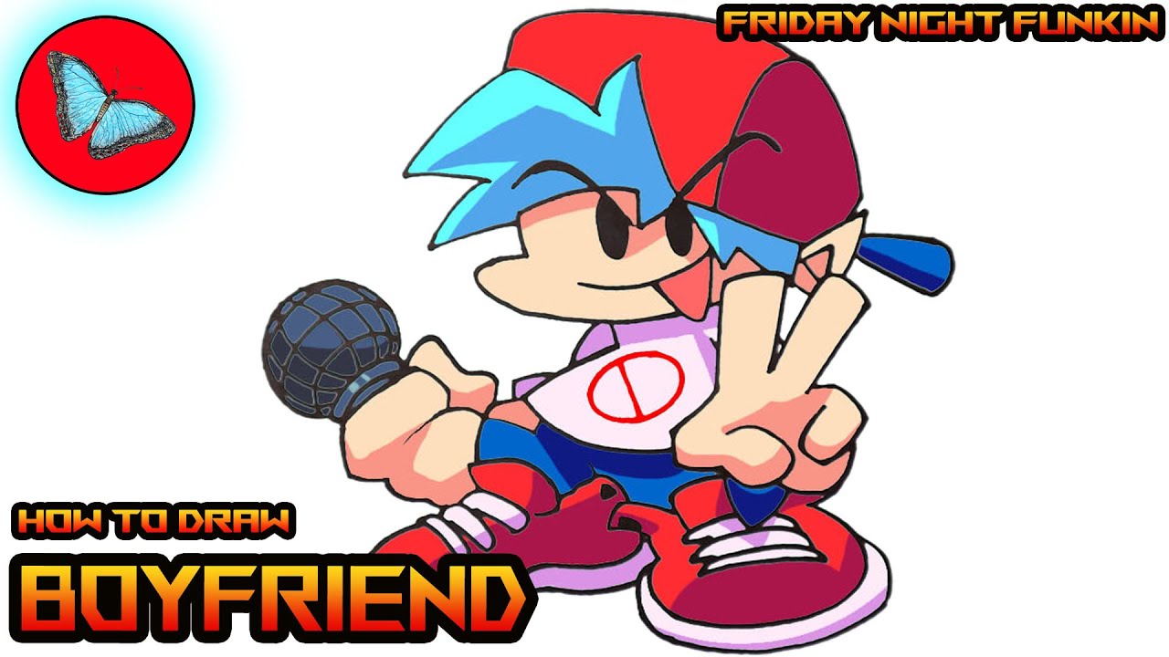 How To Draw Friday Night Funkin Characters - Boyfriend - YouTube
