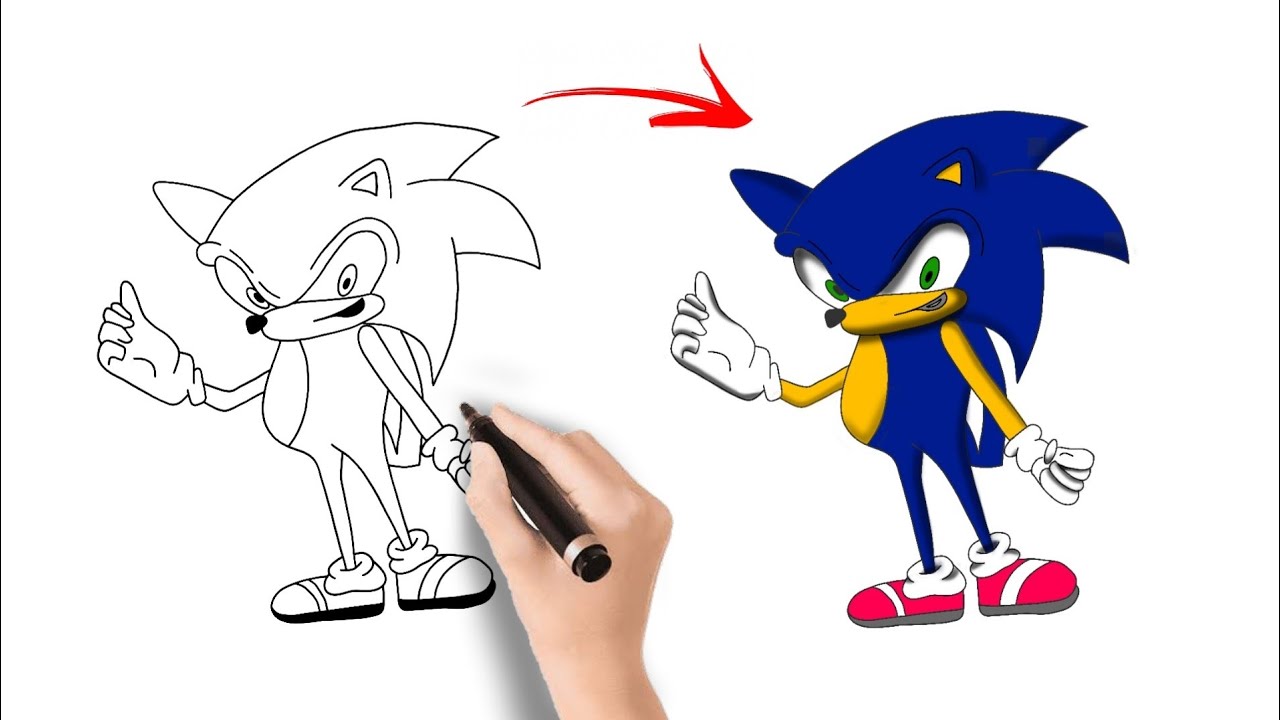 How to draw sonic the hedgehog | DrawingApon | Sonic cartoon - YouTube