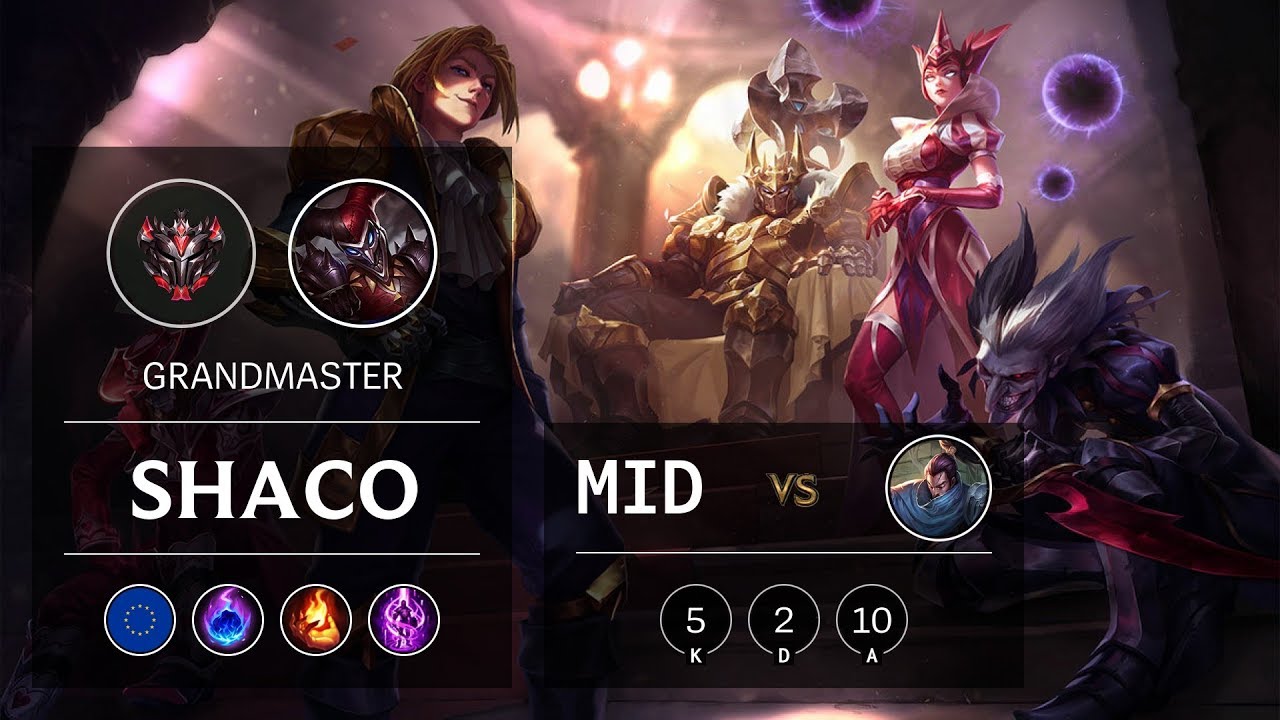 Shaco Mid vs Yasuo - EUW Grandmaster Patch 9.19 - YouTube