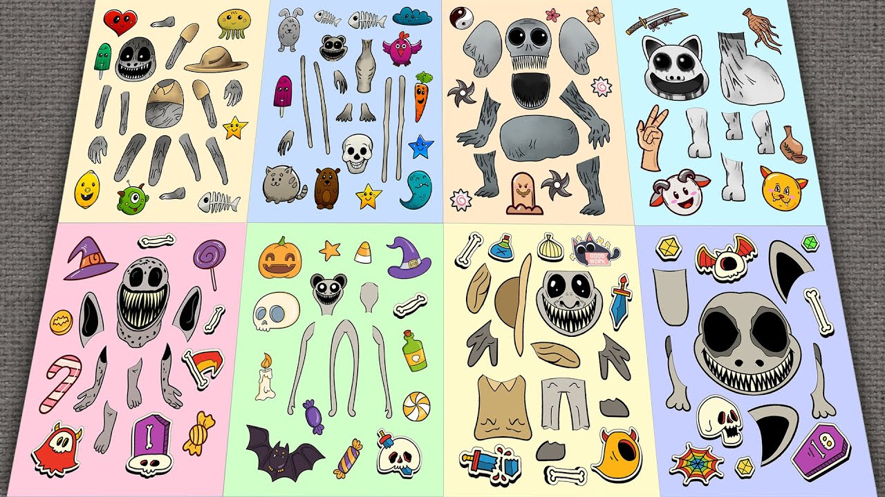 [Paper Diy] Decorate with Sticker Book Zoonomaly compilation - YouTube