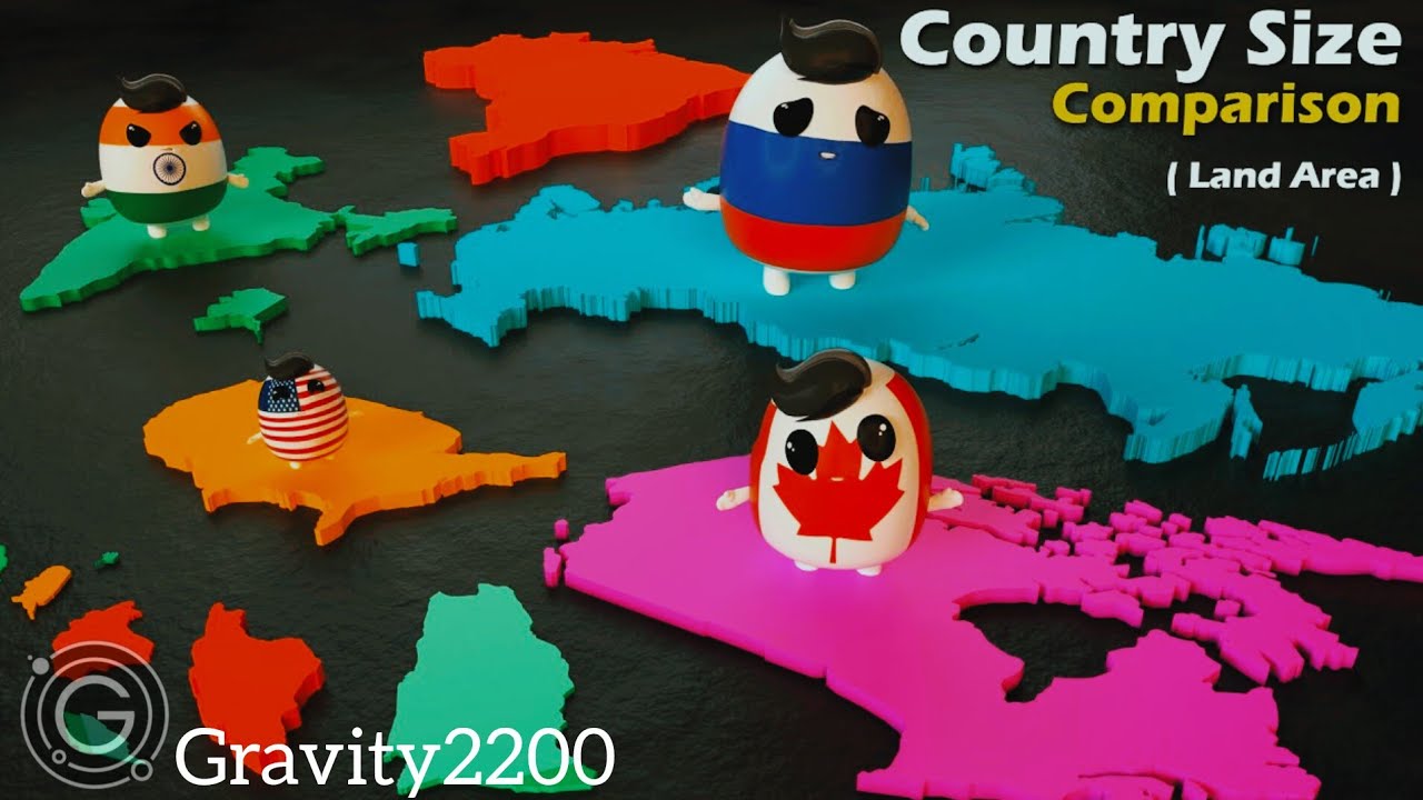 Country Size Comparison 2025 || 175+ country land area size - YouTube