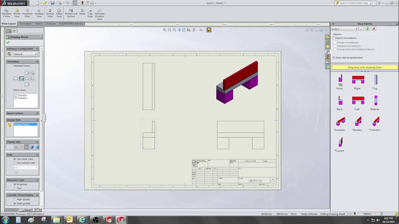 Change view orientation in drawing - solidworks 2015 - video 87 - YouTube