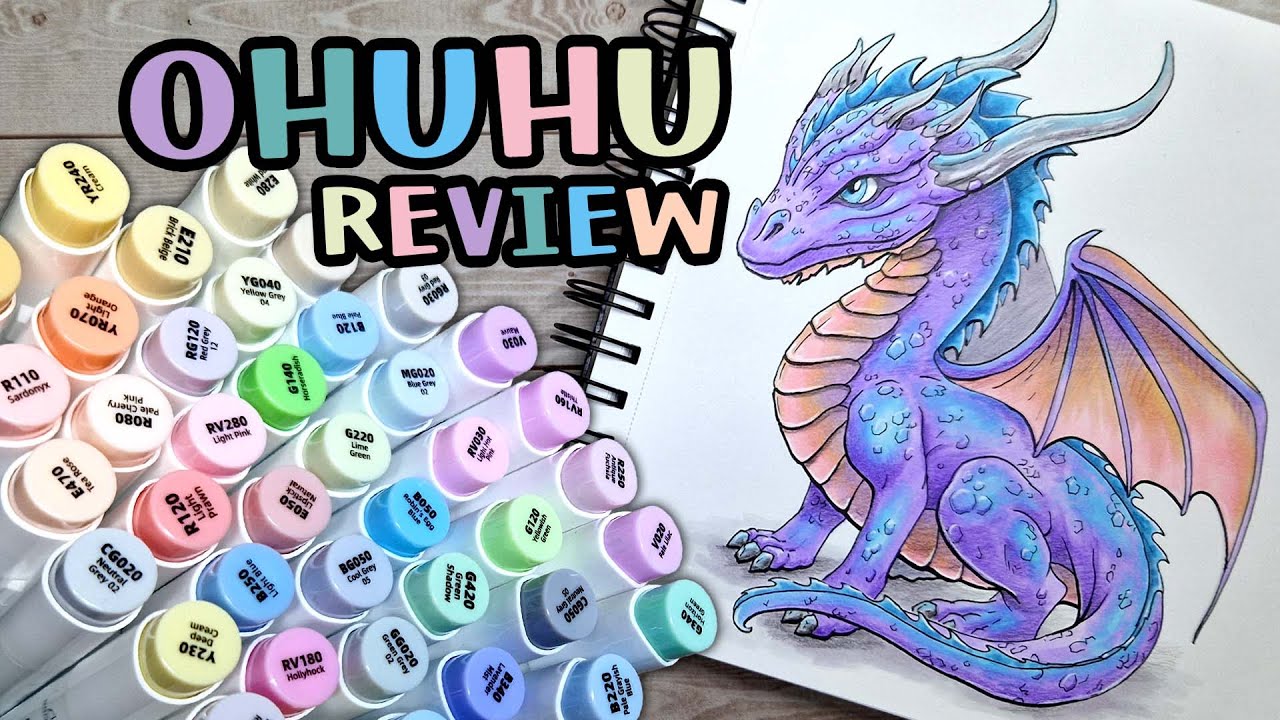 Ohuhu brush marker review🌈pastel colour 48 Honolulu set - YouTube