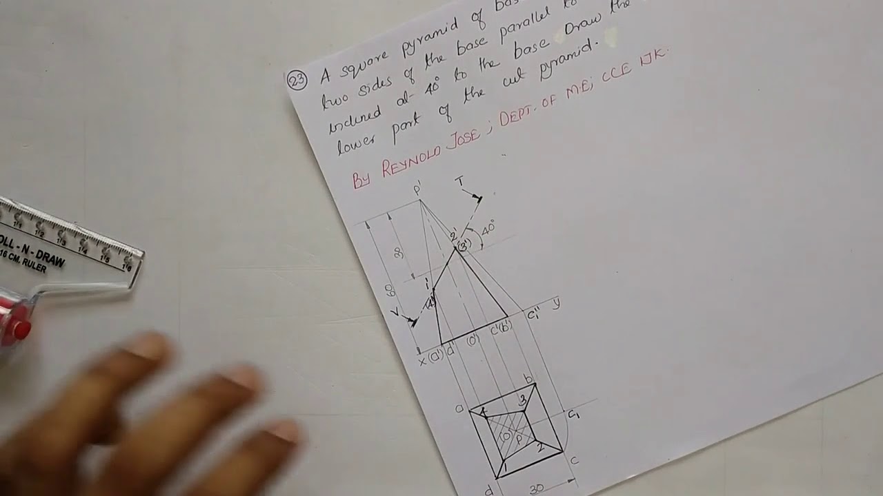 Problem 3.23 KTU-Engineering Graphics-Module-3; Section & Development ...