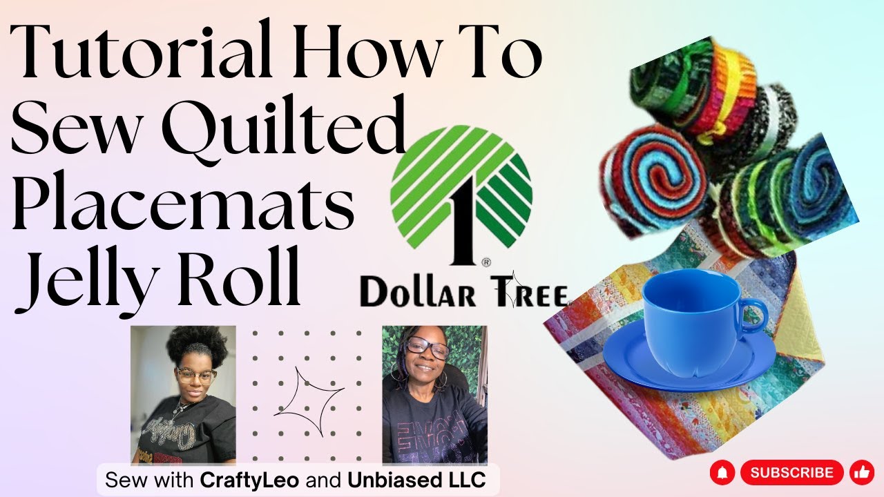 How to Sew Quilted Placemats using DOLLAR TREE jelly roll TUTORIAL ...