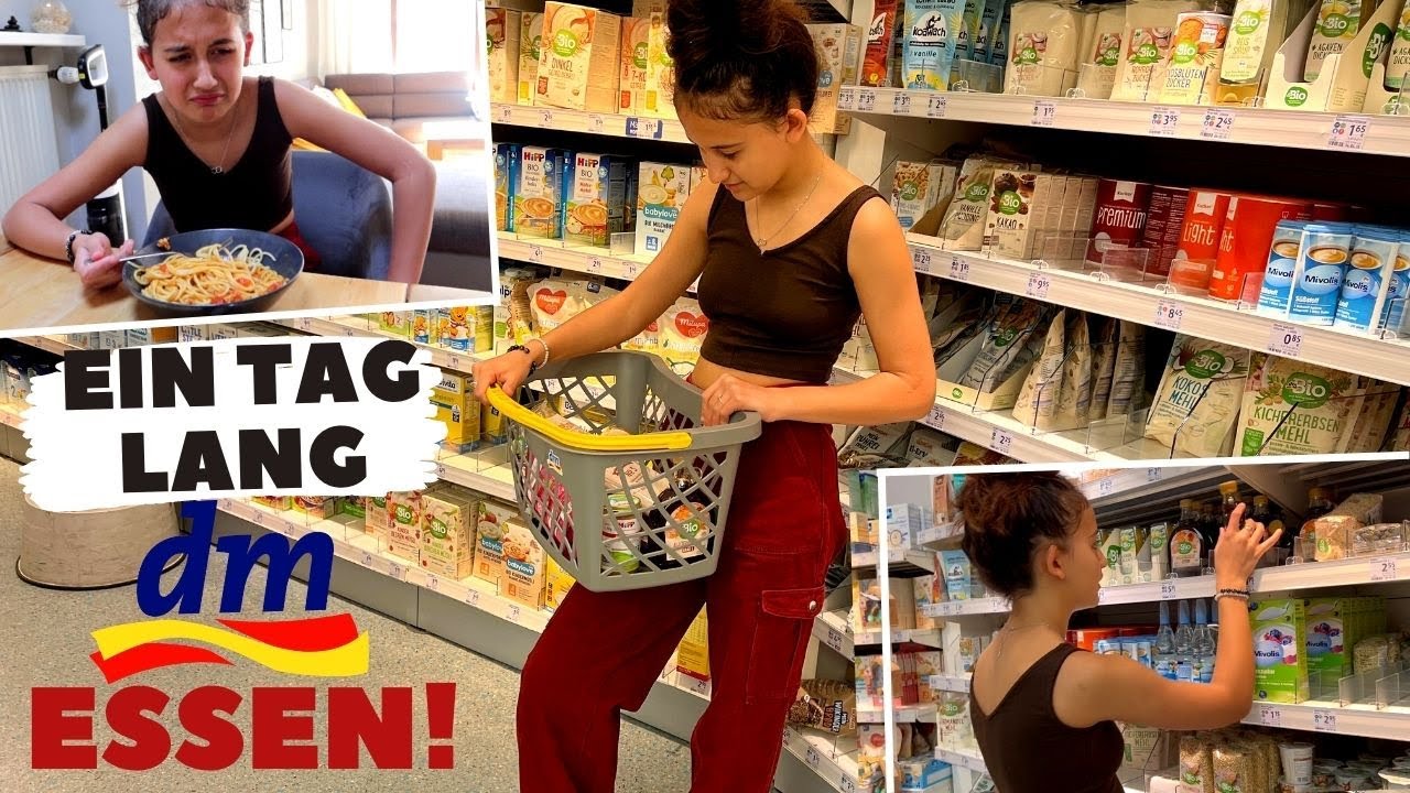 Ein TAG lang NUR von DM ESSEN shoppen und Haul !! Mileys Welt - YouTube