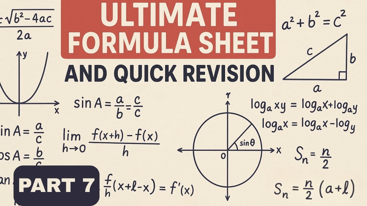 O Level Math (4024) Ultimate Formula Sheet and Quick Revision | Part 7 ...